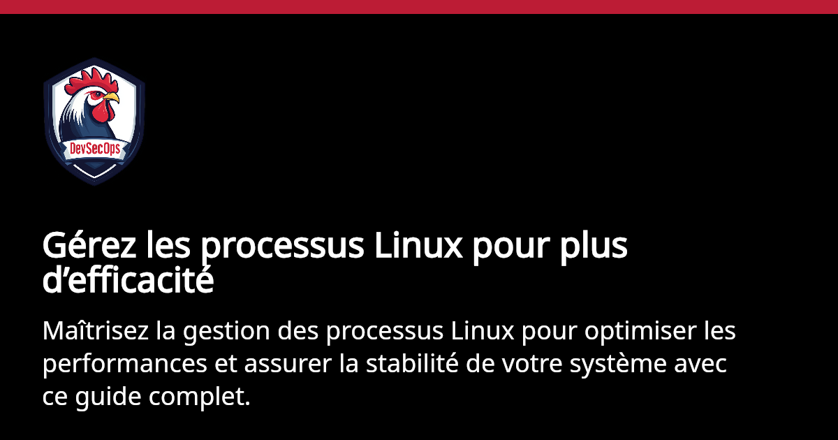 Gérez les processus Linux pour plus d’efficacité | Stéphane ROBERT