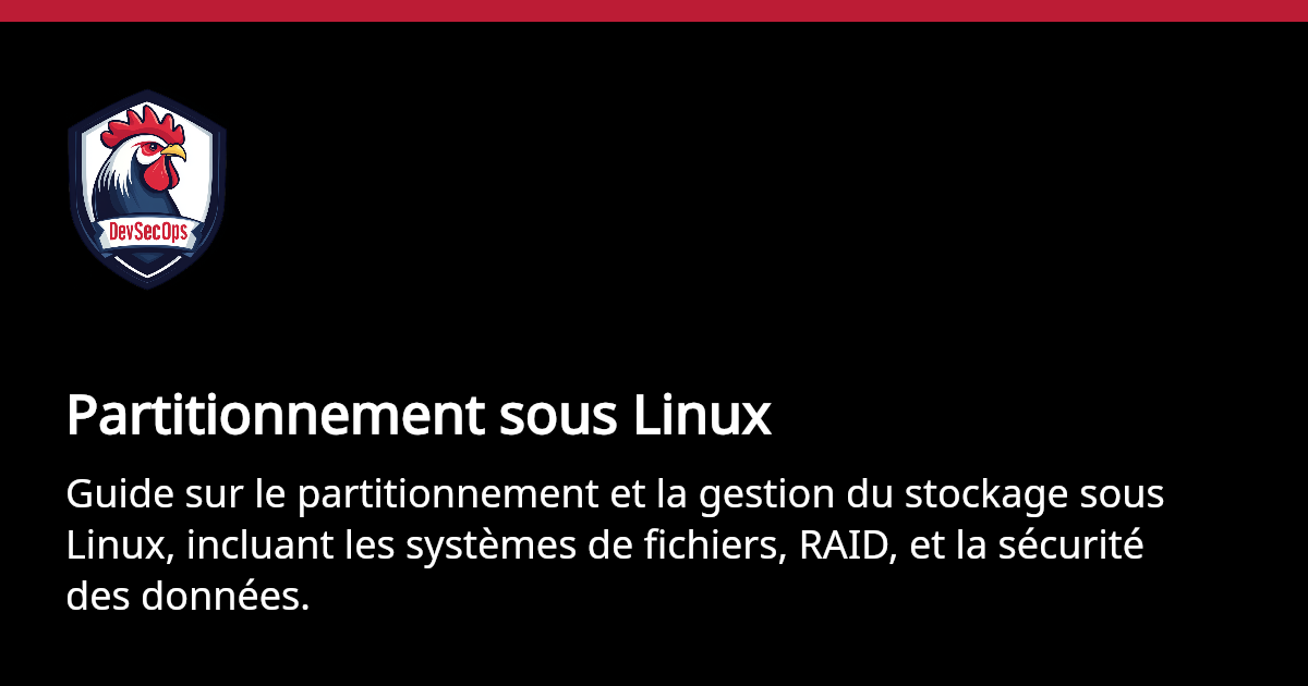 Partitionnement sous Linux | Stéphane ROBERT