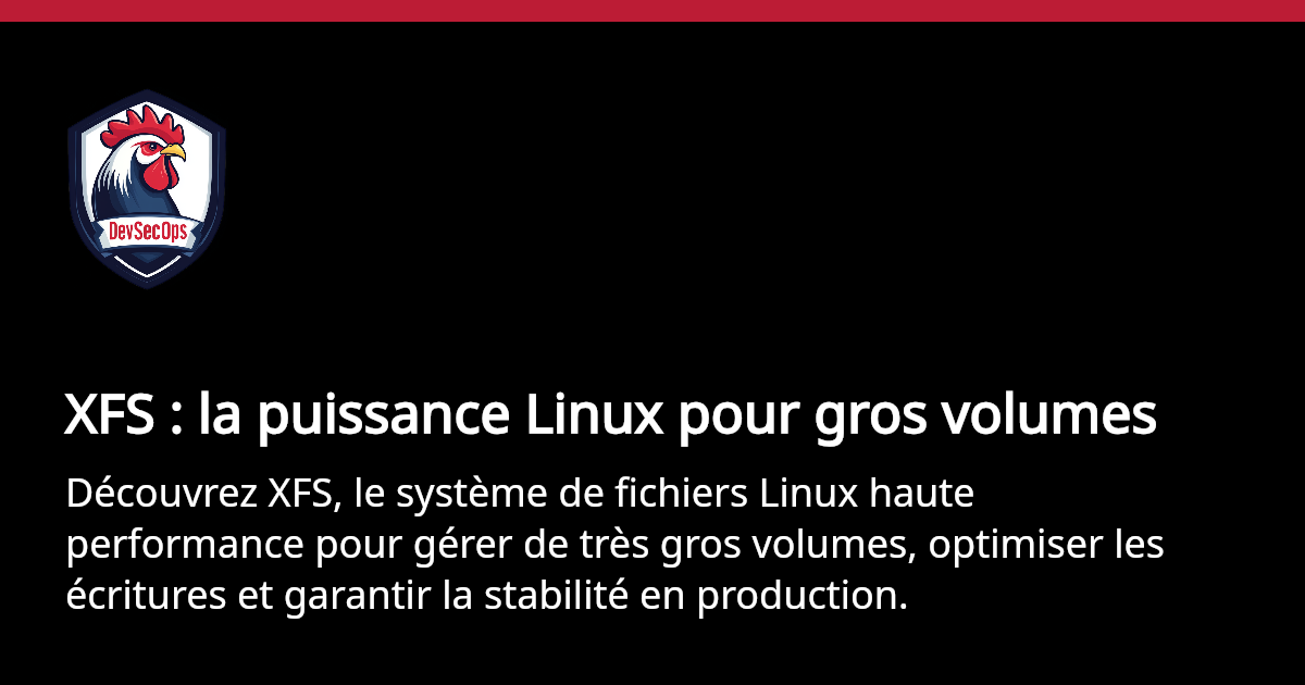 XFS : la puissance Linux pour gros volumes | Stéphane ROBERT