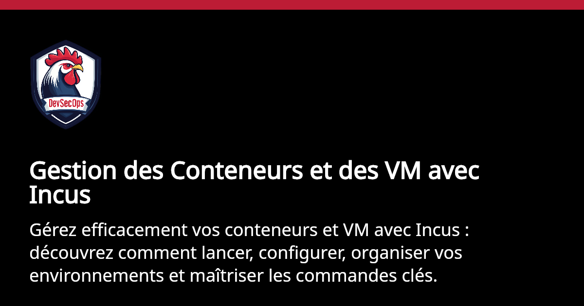 Gestion des Conteneurs et des VM avec Incus | Stéphane ROBERT