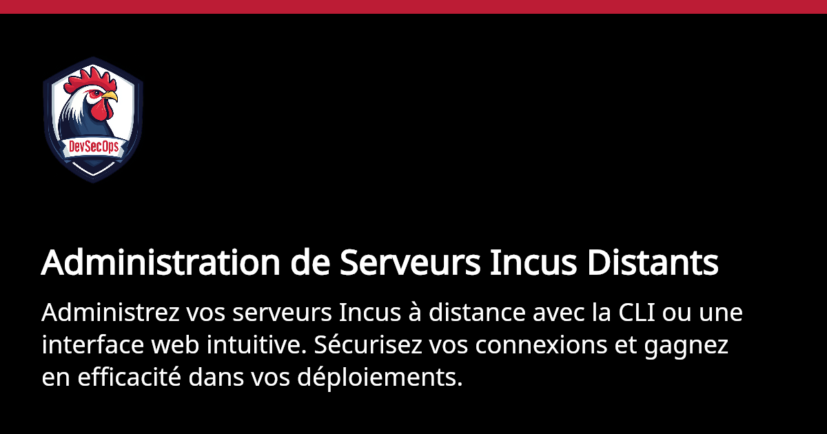 Administration de Serveurs Incus Distants | Stéphane ROBERT