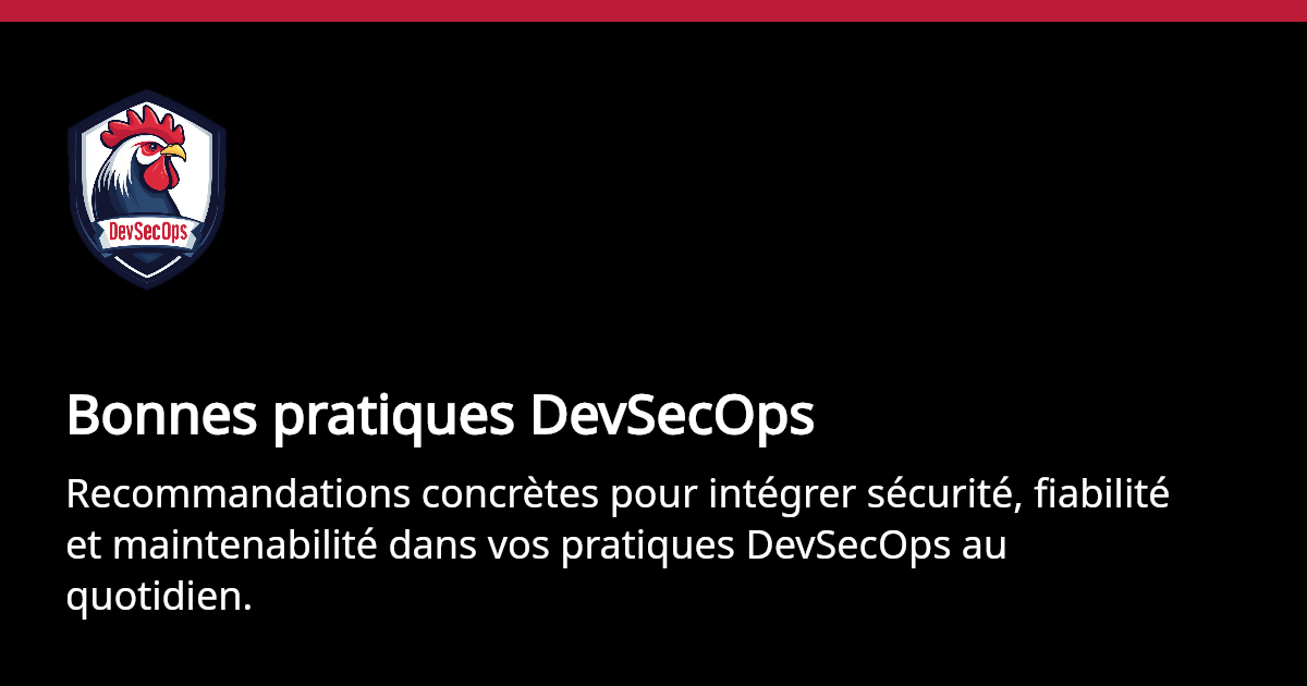 Bonnes pratiques DevSecOps | Stéphane ROBERT