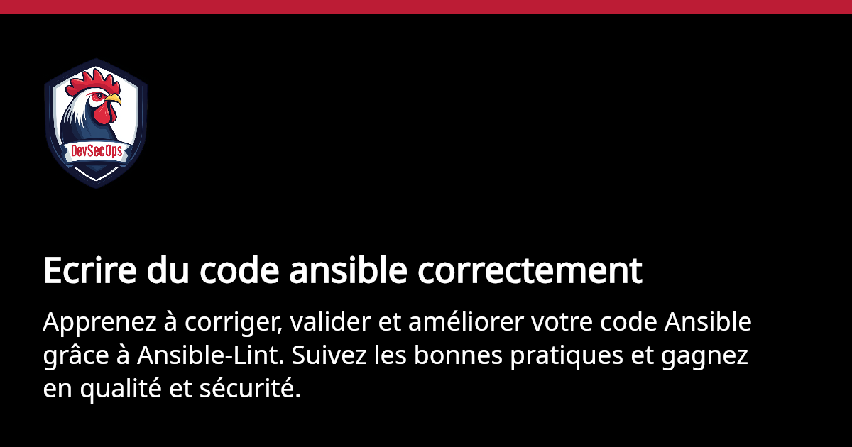 Ecrire du code ansible correctement | Stéphane ROBERT