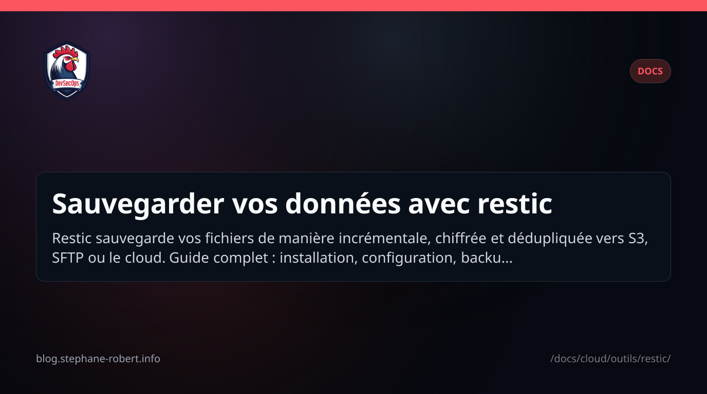 Sauvegarder vos données avec restic