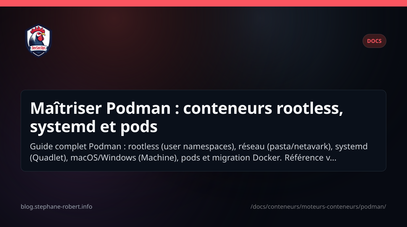 Maîtriser Podman : conteneurs rootless, systemd et pods