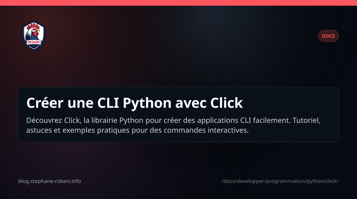 Créer une CLI Python avec Click