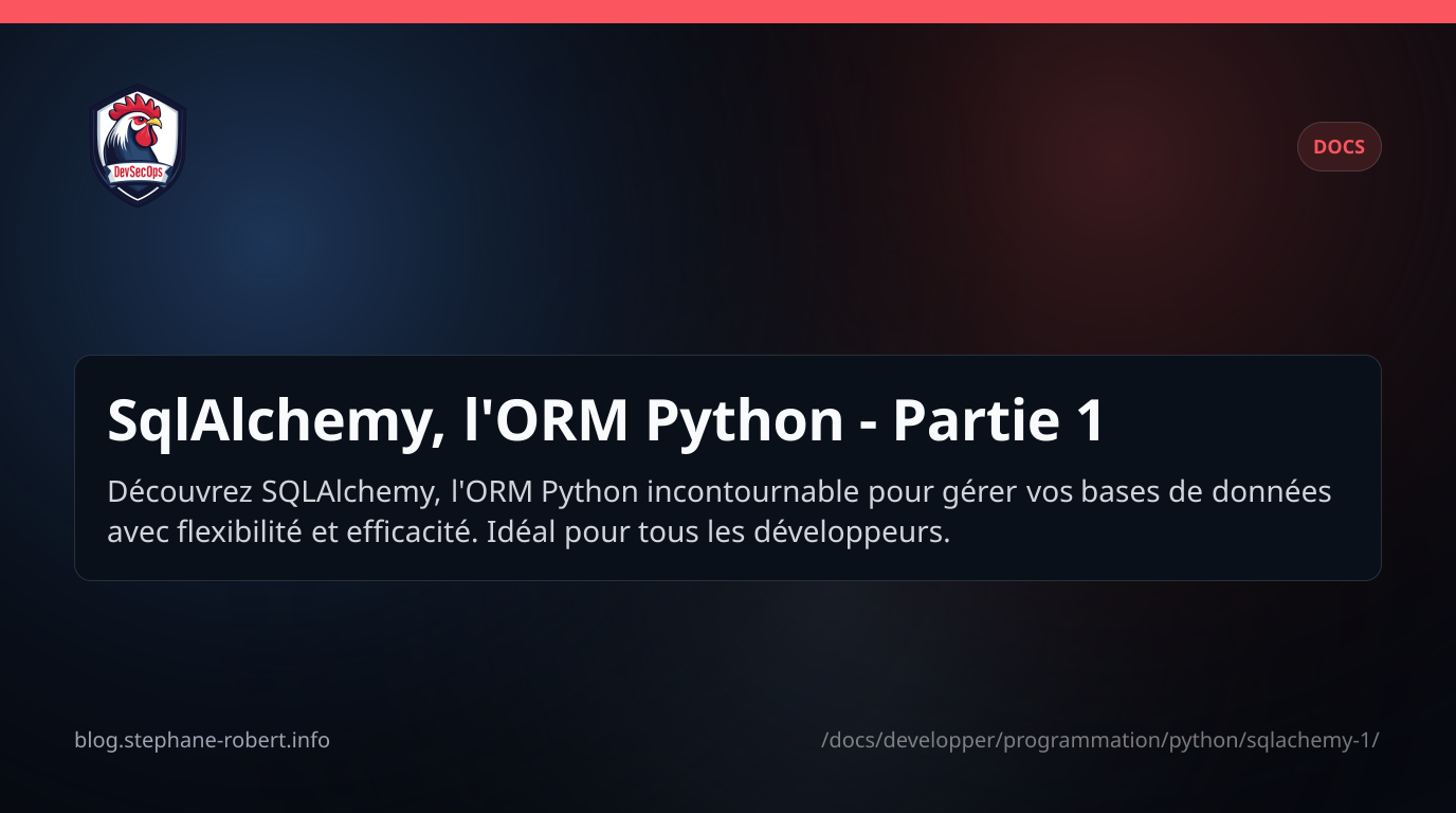 SqlAlchemy, l'ORM Python - Partie 1
