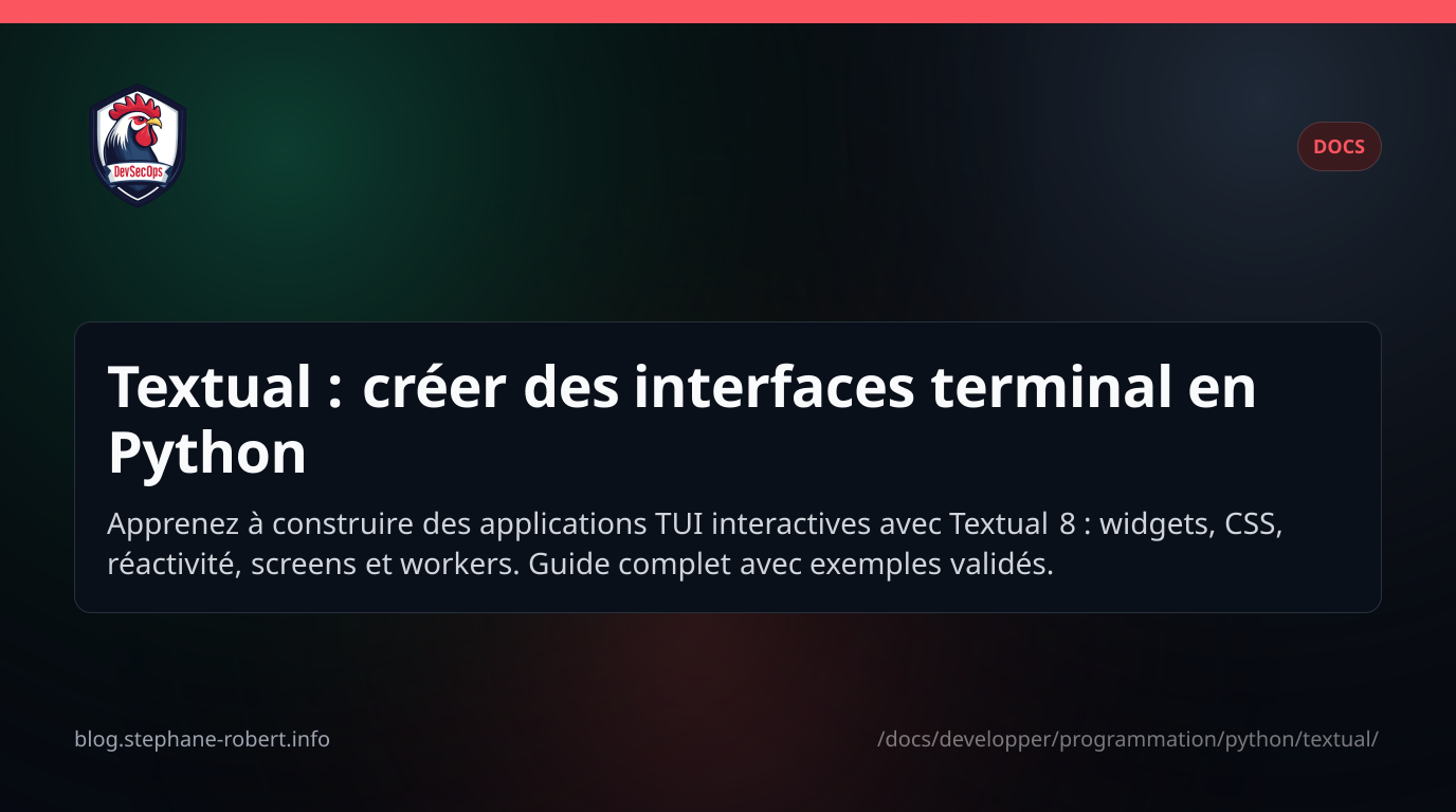 Textual : créer des interfaces terminal en Python