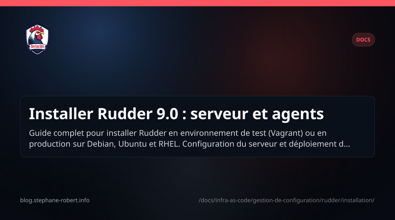 Installer Rudder 9.0 : serveur et agents