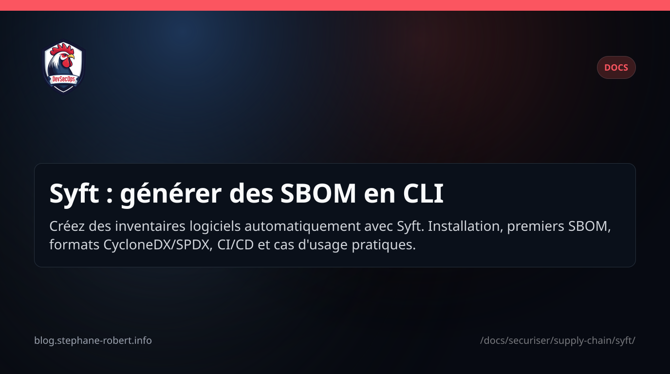 Syft : générer des SBOM en CLI