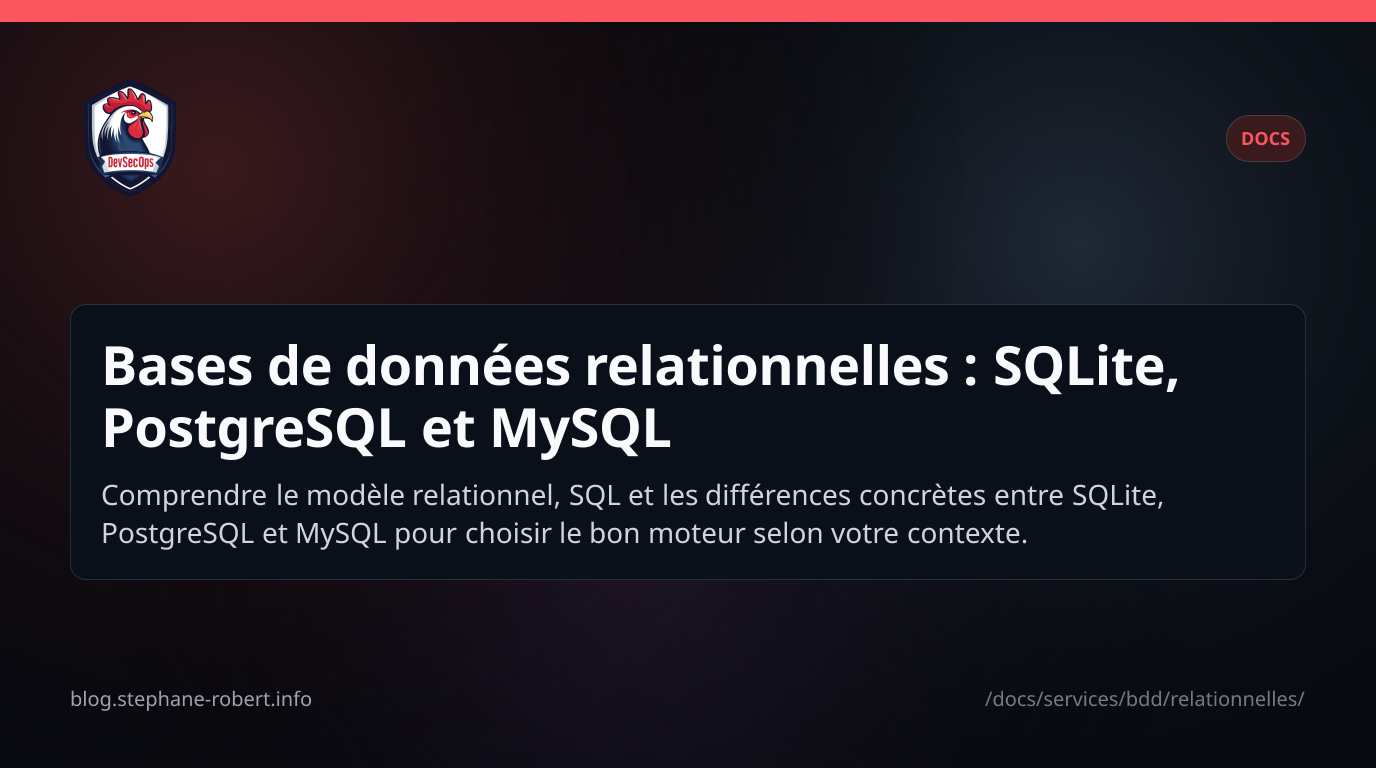 Bases de données relationnelles : SQLite, PostgreSQL et MySQL