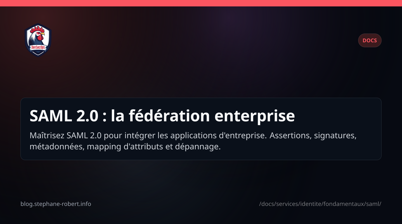 SAML 2.0 : la fédération enterprise