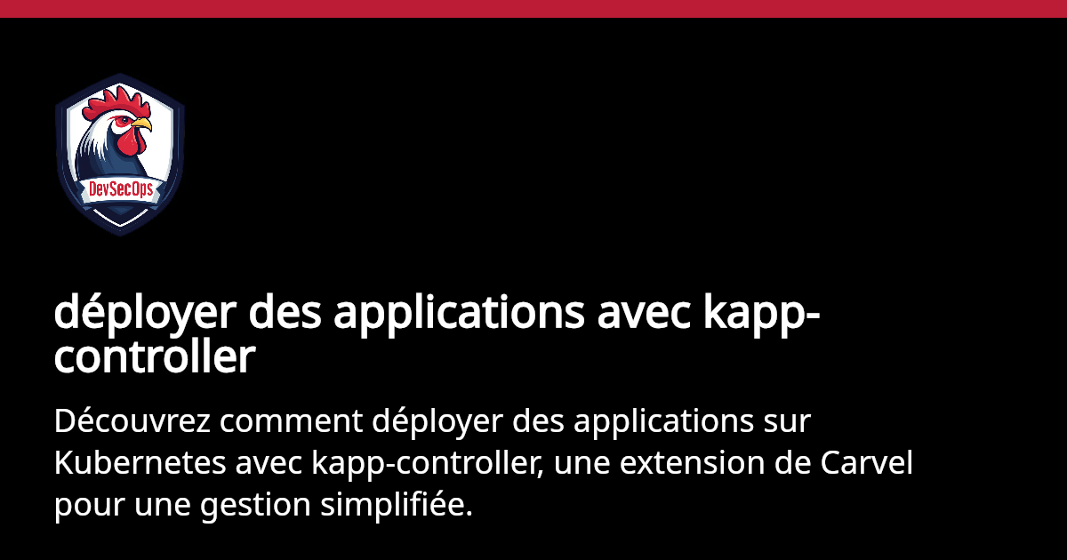 déployer des applications avec kapp-controller | DevSecOps